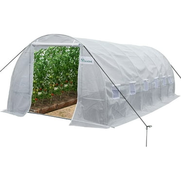 Quictent 20'x10'x6.6' Large Walk-in Greenhouse Outdoor, Heavy Duty Galvanized Steel Frame and PE ...