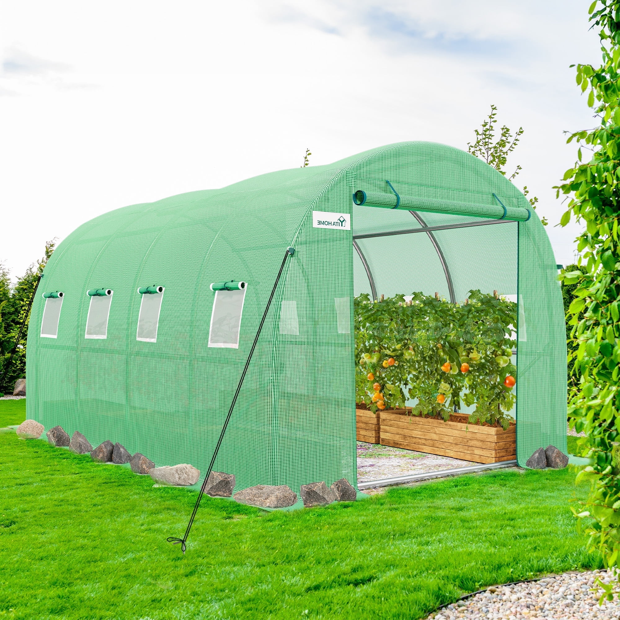Dextrus 20x10x6.5ft Heavy Duty Walk-in Greenhouse, Portable Tunnel with ...