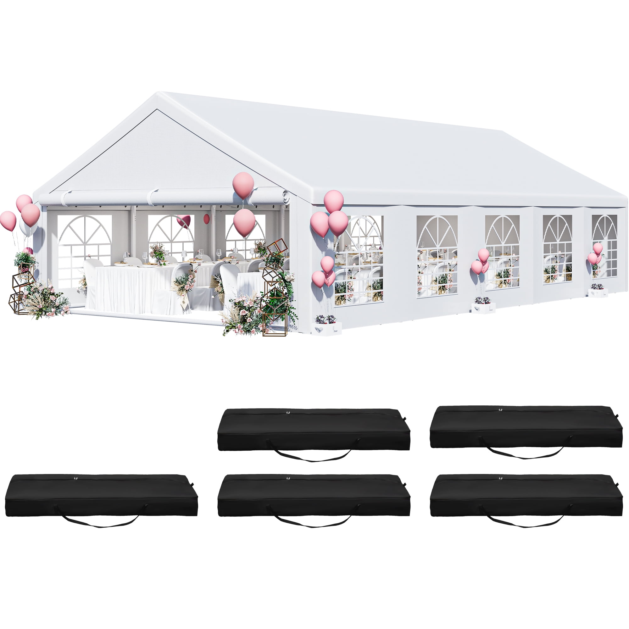 Dextrus 20x32 FT Heavy Duty Party Tent,Outdoor Wedding Event Tent with ...