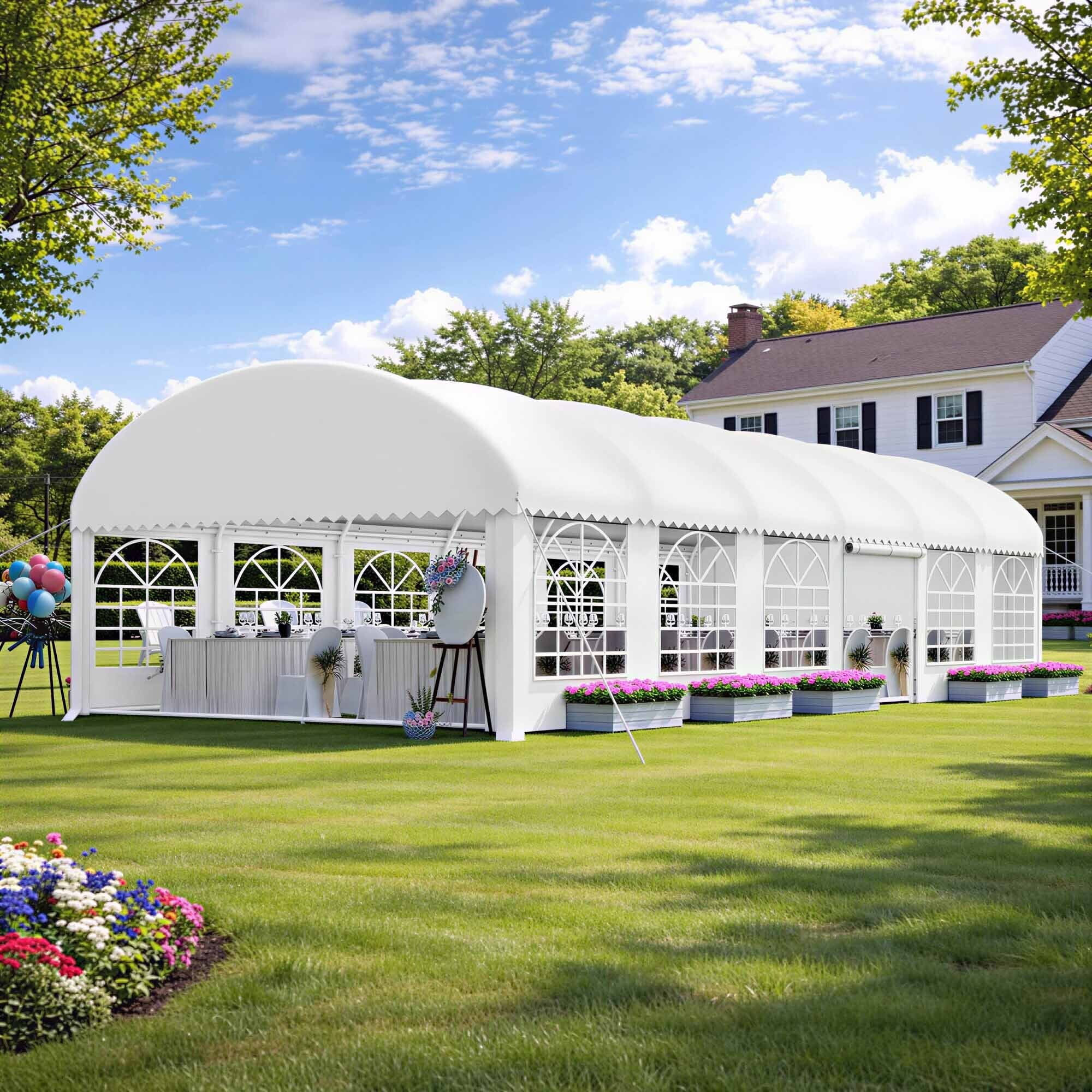 Dextrus 20x40ft Arch Top Heavy Duty Party Tent, Outdoor Wedding & Event ...