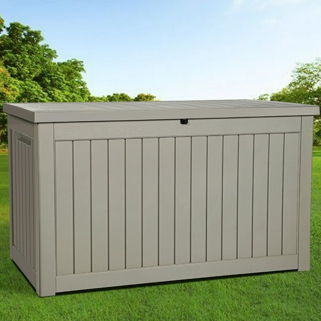 Dextrus 230 Gallon Outdoor Resin Storage Deck Box with Lockable Lid ...