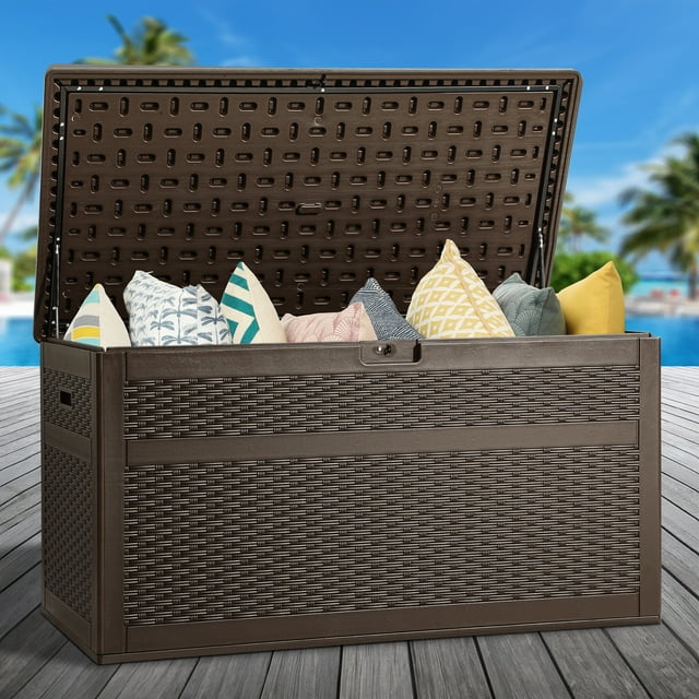 Free Shipping! Dextrus 230 Gallon Resin Deck Box,Large Outdoor Double ...