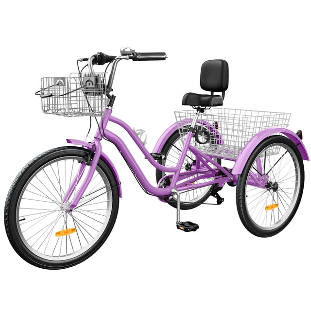 Dextrus 24 Inch 3-Wheel Bike, Single Speed Adult Trike, Low Step ...