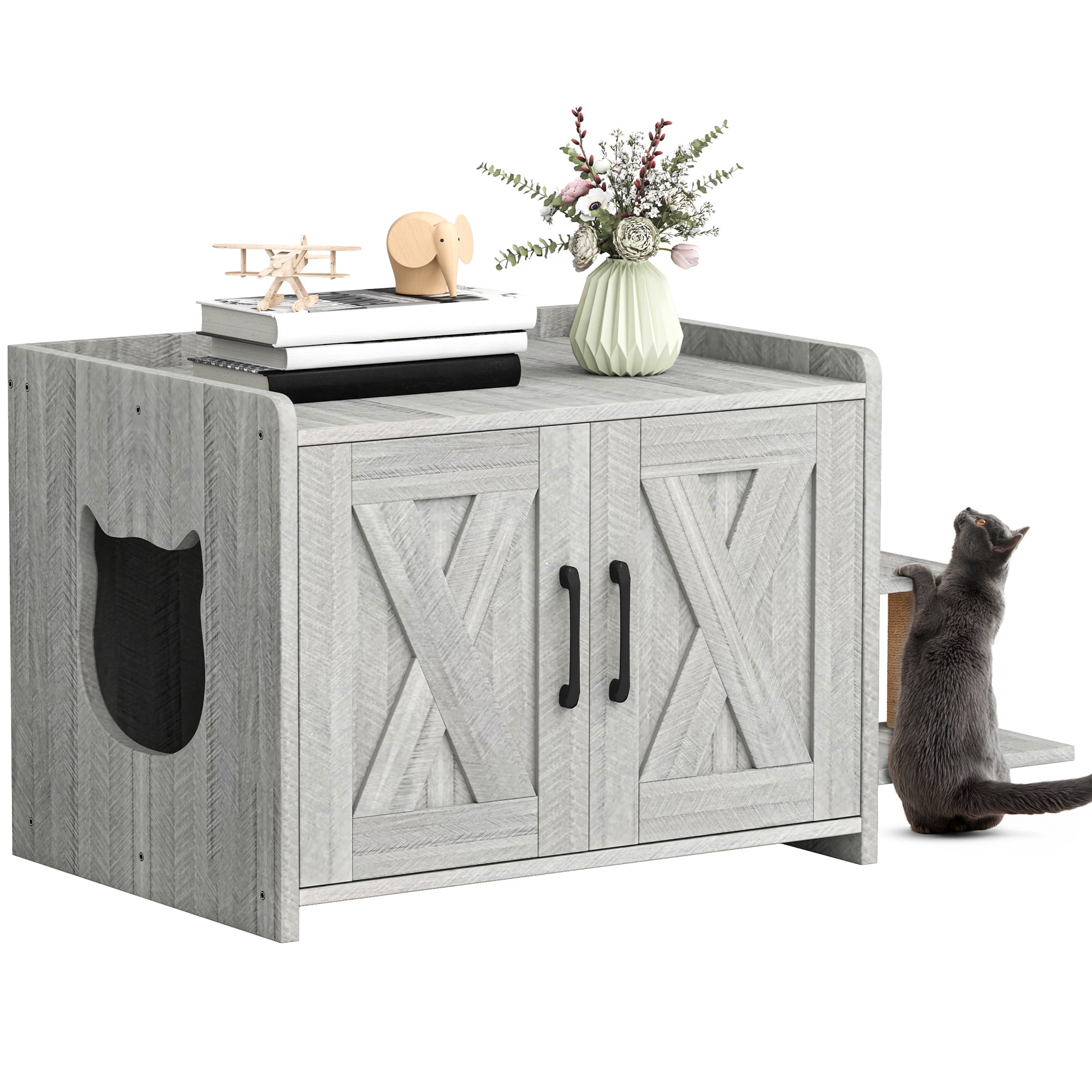 Dextrus 26.7" Cat Litter Box Enclosure Furniture, Multi-Functional ...