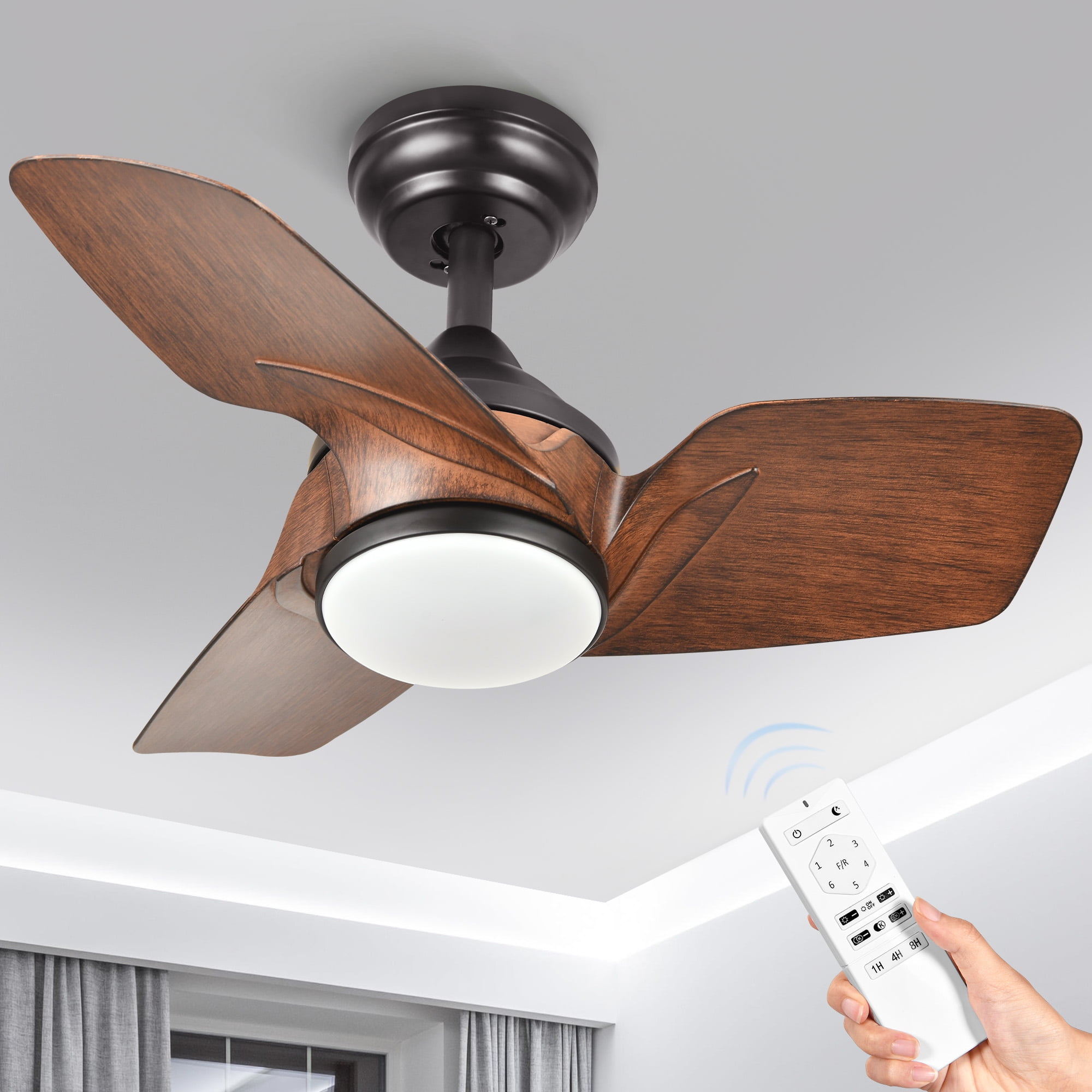 Dextrus 26 Inch Modern Ceiling Fans with Lights and Remote, Low Profile ...