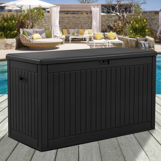 Dextrus 260 Gallon Waterproof Resin Deck Box, Lockable, for Patio ...