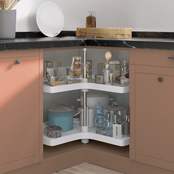 Free Shipping! Dextrus 28-Inch Kidney Shaped Pie Cut 2-Shelf Lazy Susan ...