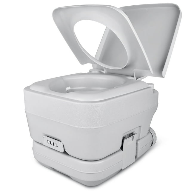 Dextrus 3.2 Gal Portable Toilet, RV Potty with Double Outlet, Press ...