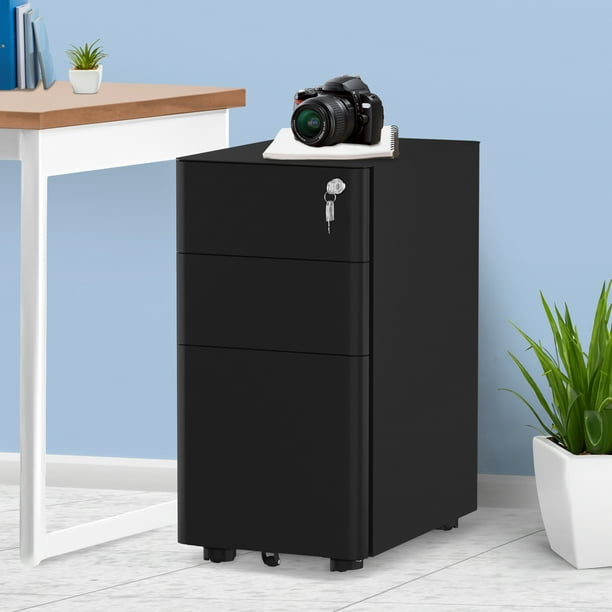 Dextrus 3-Drawer Metal Office Filing Cabinet, Compact Portable and ...