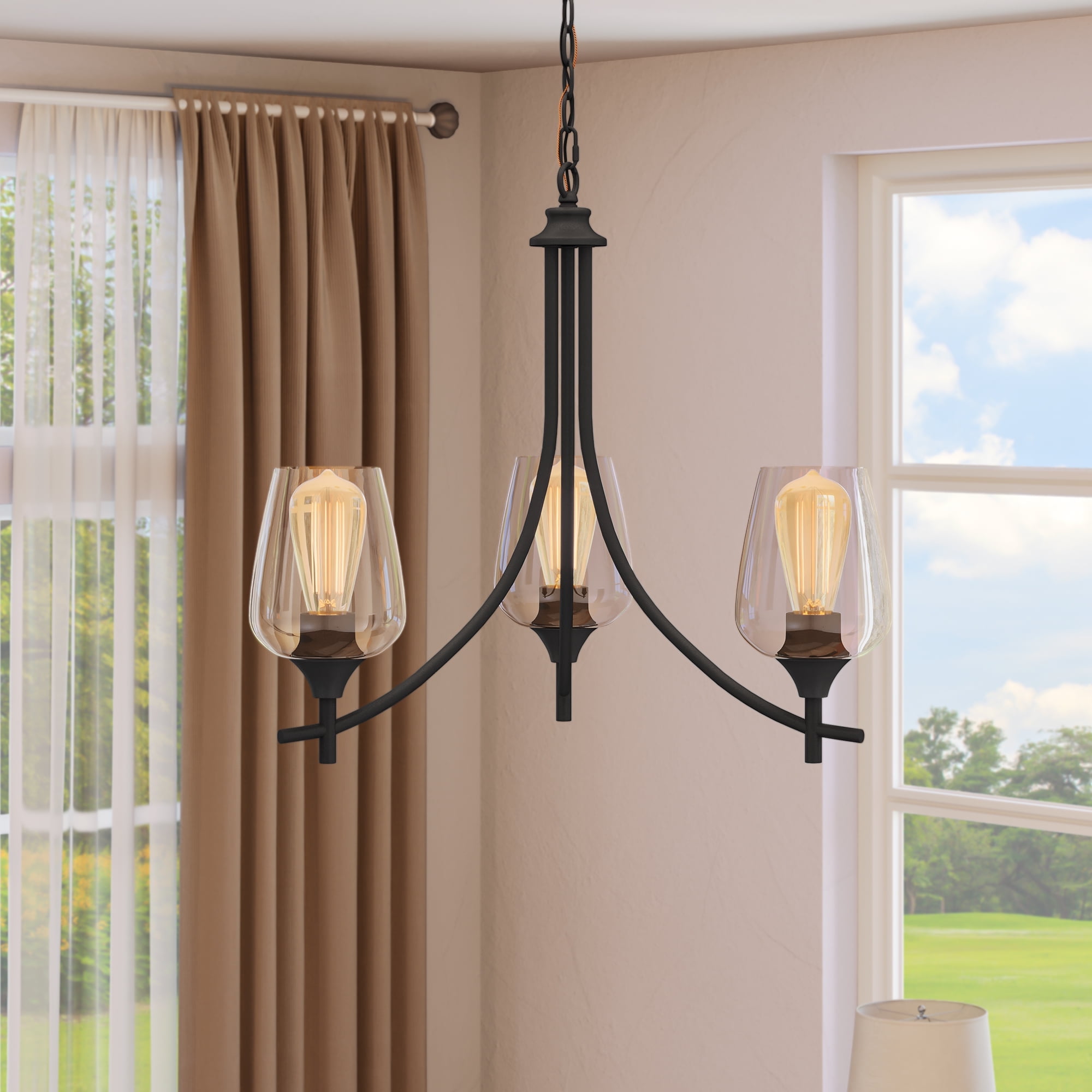 Dextrus 3 - Light Traditional Chandelier, Classic Lighting with Clear ...