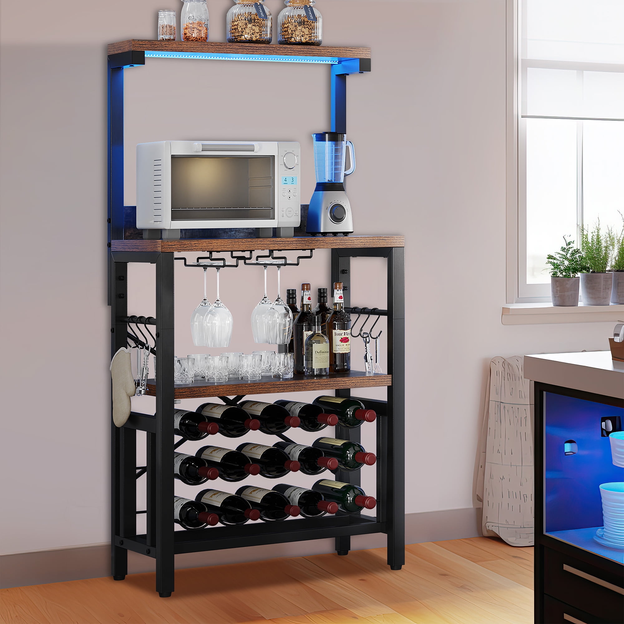 Dextrus 3 Tier Coffee Bar Station with Adjustable LED Light, 23 ...