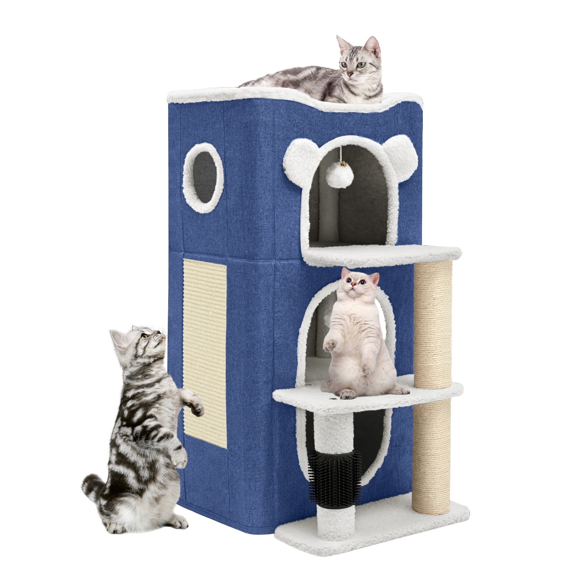 Dextrus 3-Tier Indoor Cat House,Modern Cat Cube Condo,with Highway Cave ...