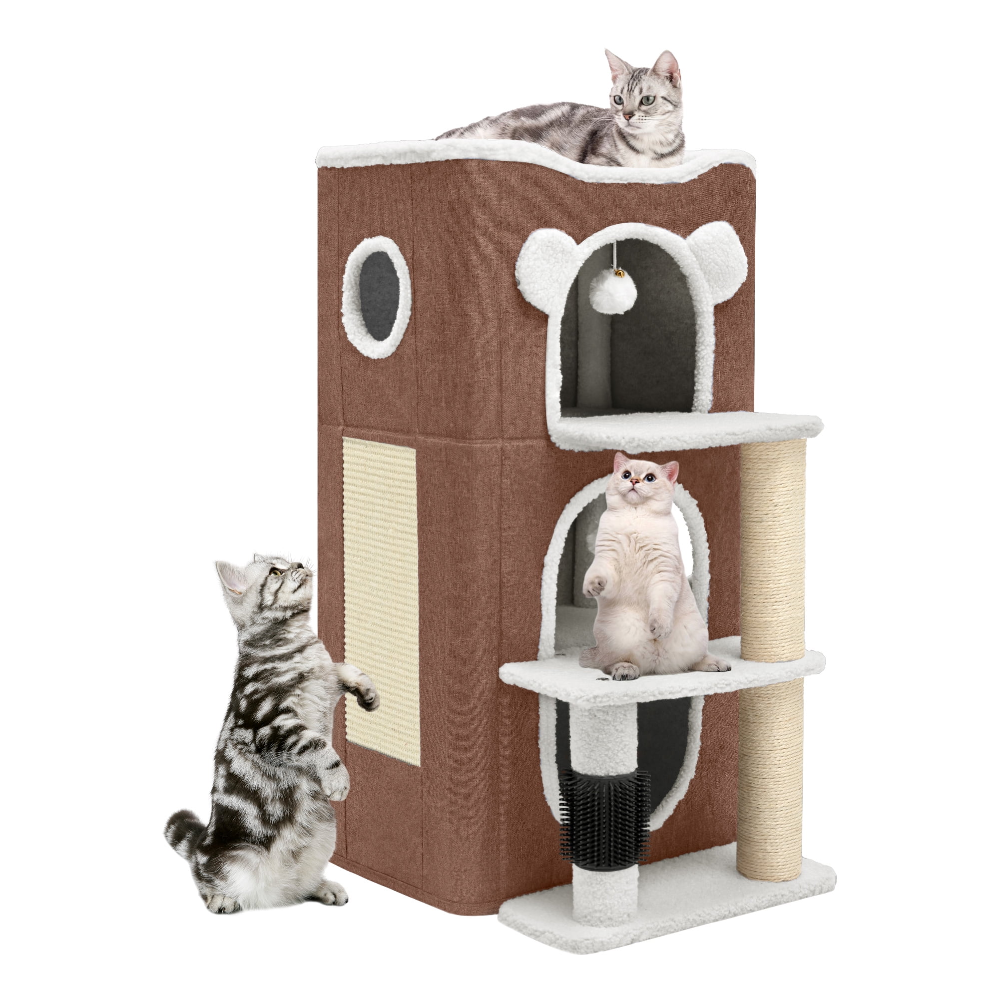 Dextrus 3-Tier Indoor Cat House,Modern Cat Cube Condo,with Highway Cave ...