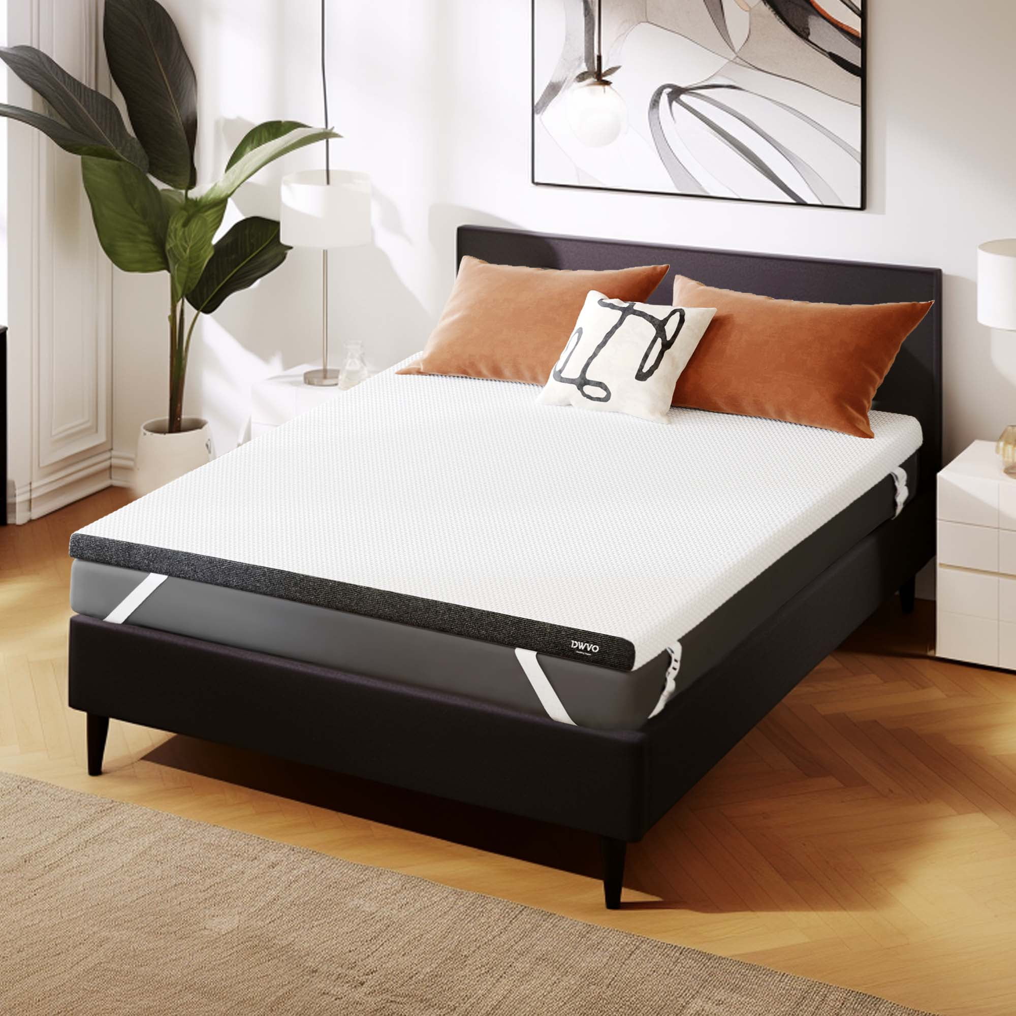 Dextrus 3" Twin Memory Foam Mattress Topper with Fabric Cover, Cooling ...