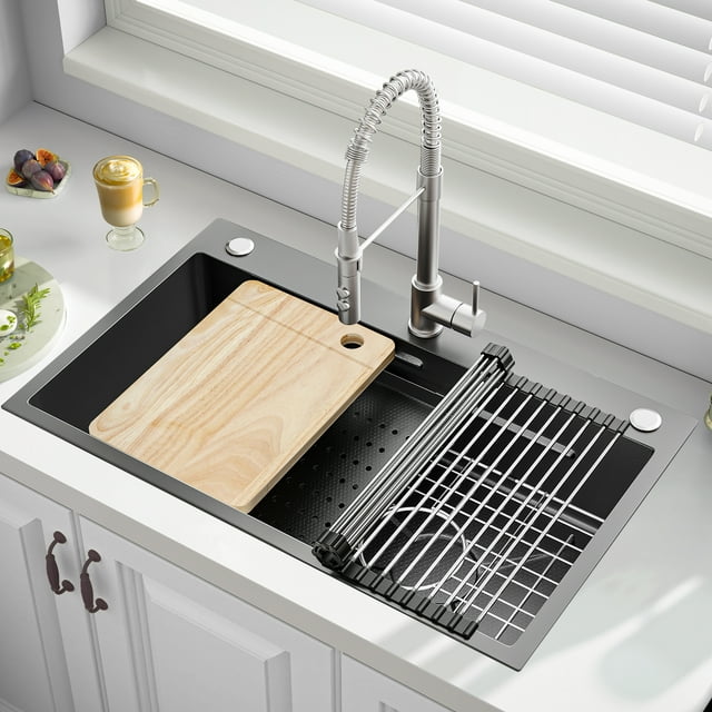 Dextrus 30-Inch Drop-In Kitchen Sink,Stainless Steel Workstation with ...