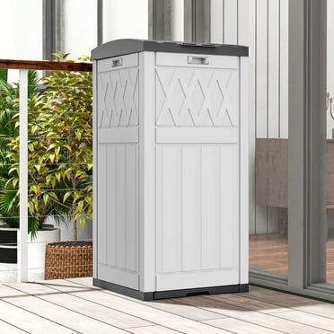 Homall 260 Gallon Outdoor Storage Deck Box HDPE Plastic Trash Cans ...