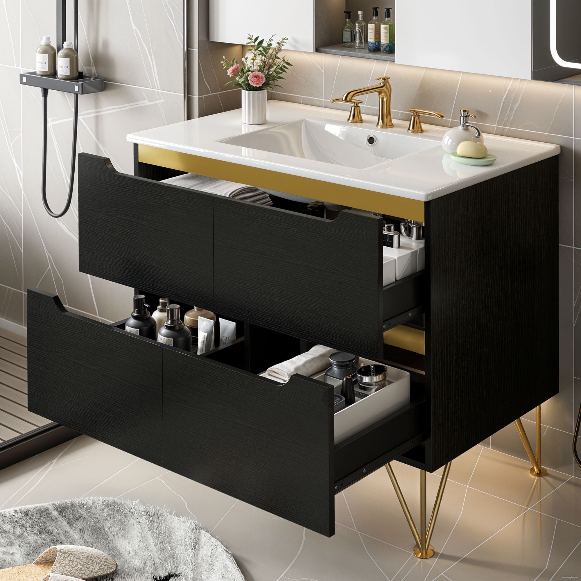 Dextrus 36 " Bathroom Vanity with Undermount Sink, Free Standing ...