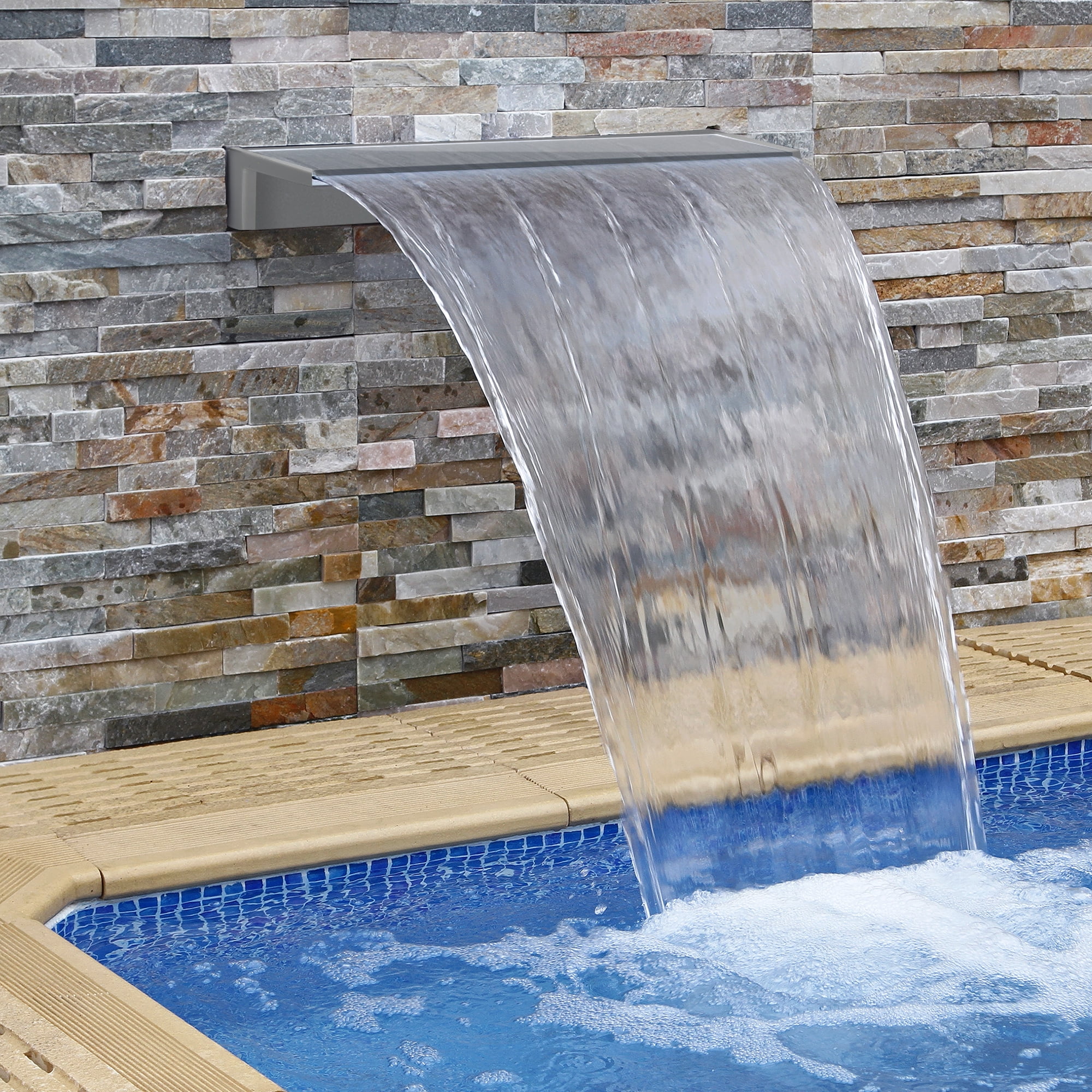 Dextrus 36" Pool Fountain with Remote-Controlled 7 Colors LED Light ...