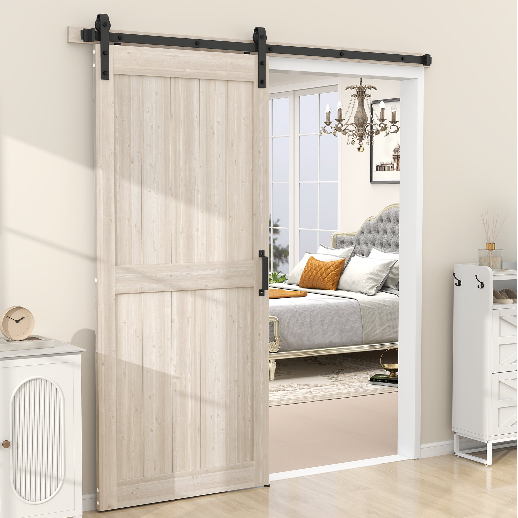 Dextrus 36" x 84" Silding Barn Door,with Hardware Kit Rail,and Handle ...