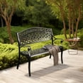 Free Shipping! Dextrus 39.4" Patio Garden Bench, Anti- Rust Cast Iron ...