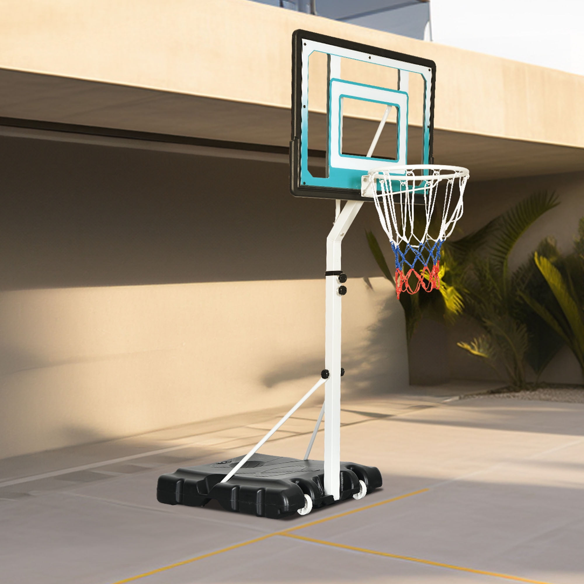 Dextrus Adjustable Portable Basketball Hoop with Built-in Wheels, for ...