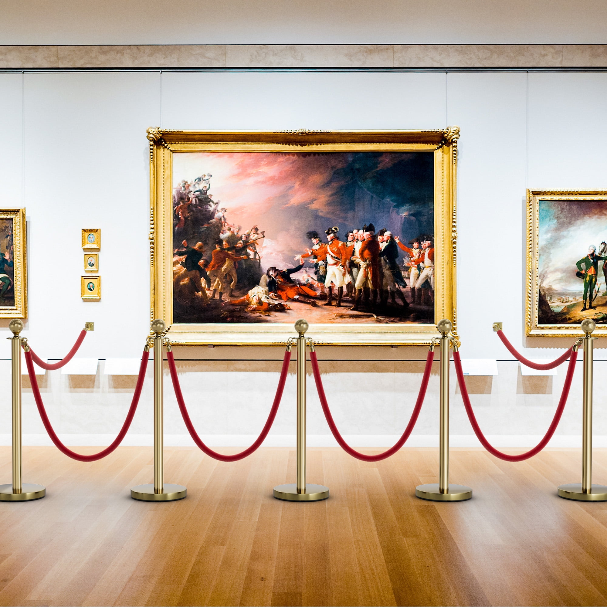 Dextrus 4 Pack 40" Red Carpet Ropes and Poles, Stanchions and Velvet ...