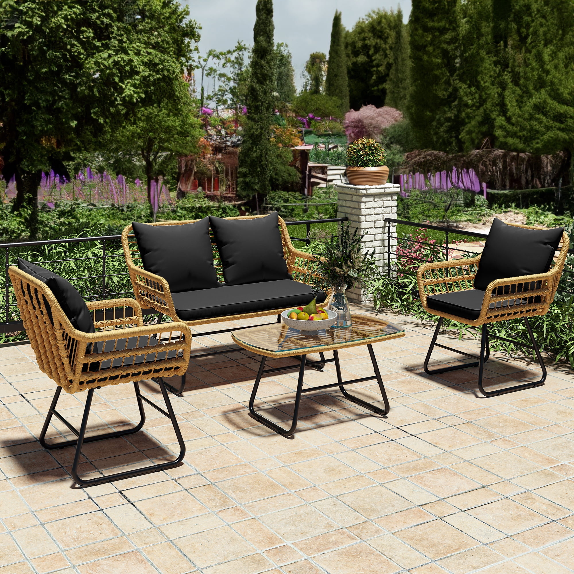Outdoor bistro set 4 chairs store