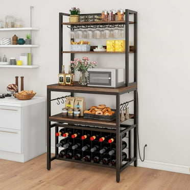 NAIYUFA 5-Tier Bakers Rack, Industrial Kitchen Island with Storage ...