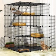 Dextrus 5-Tier Metal Cat Cage with Cube Storage,DIY Indoor Catio ...