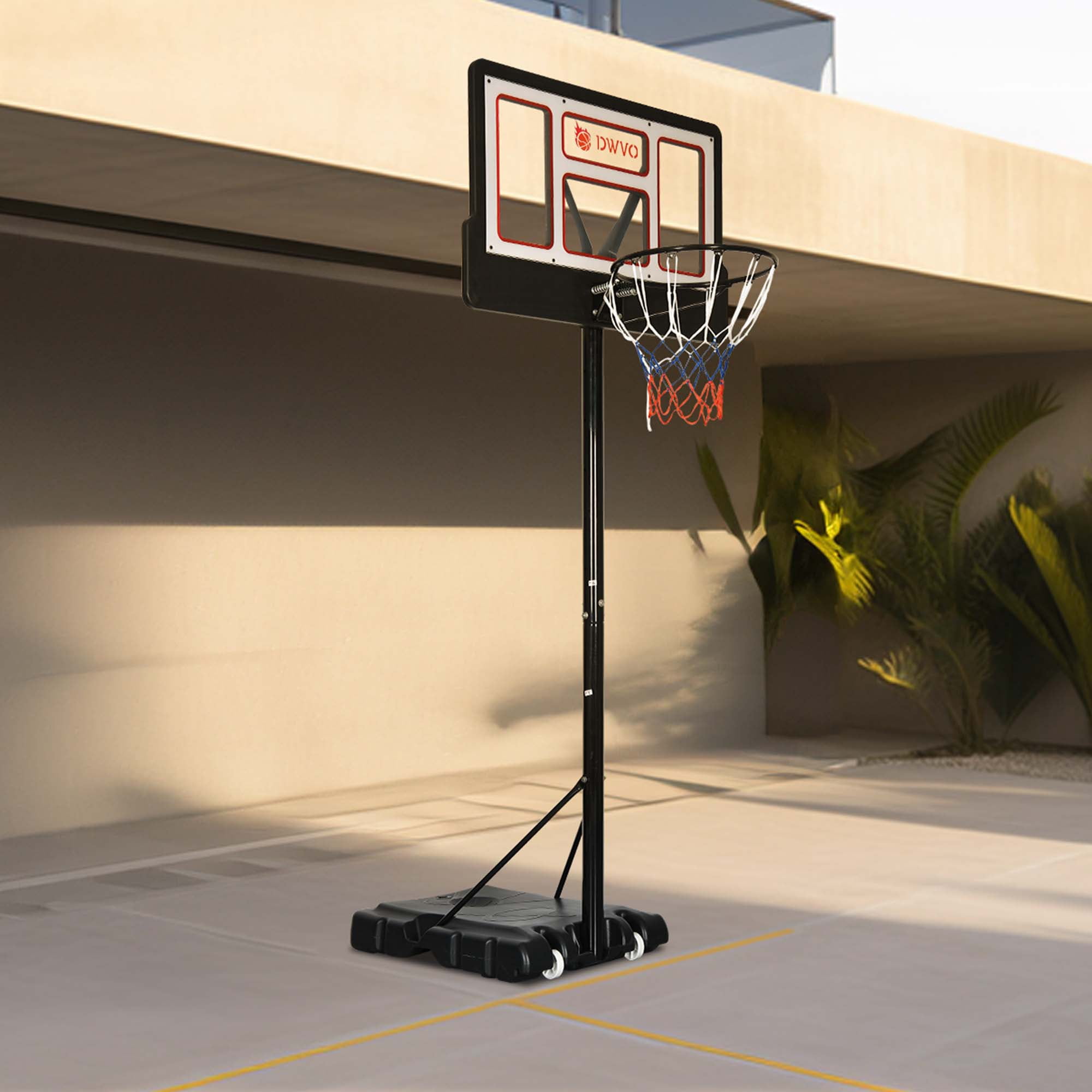 Dextrus 44" Portable Basketball Hoop, 4.4-10ft Adjustable Height Basket ...