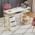 Dextrus 47.2" W Modern Nail Table with Storage, Manicure Table with ...
