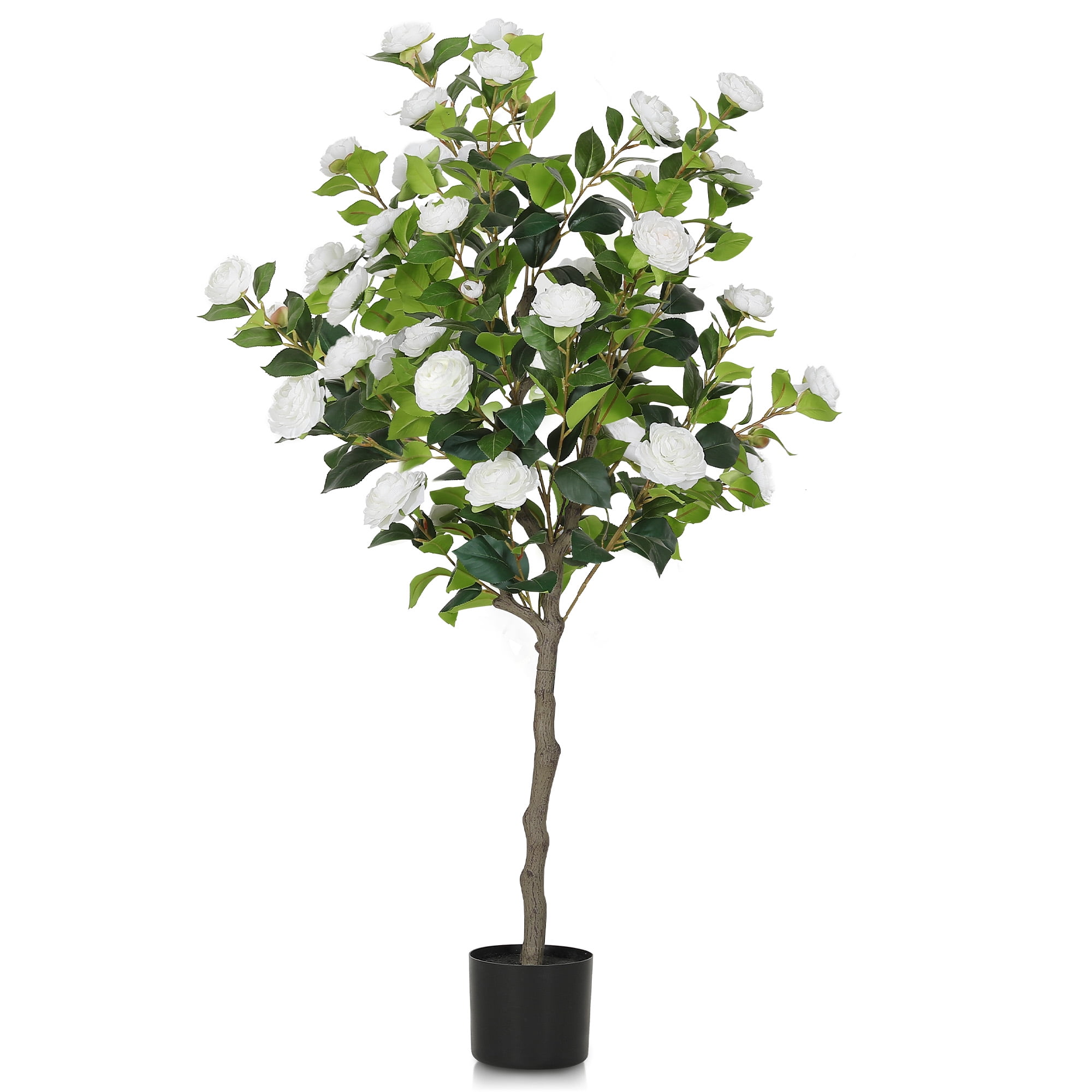 Dextrus 49.2" Artificial Camellia Tree With LED string light, Flower ...