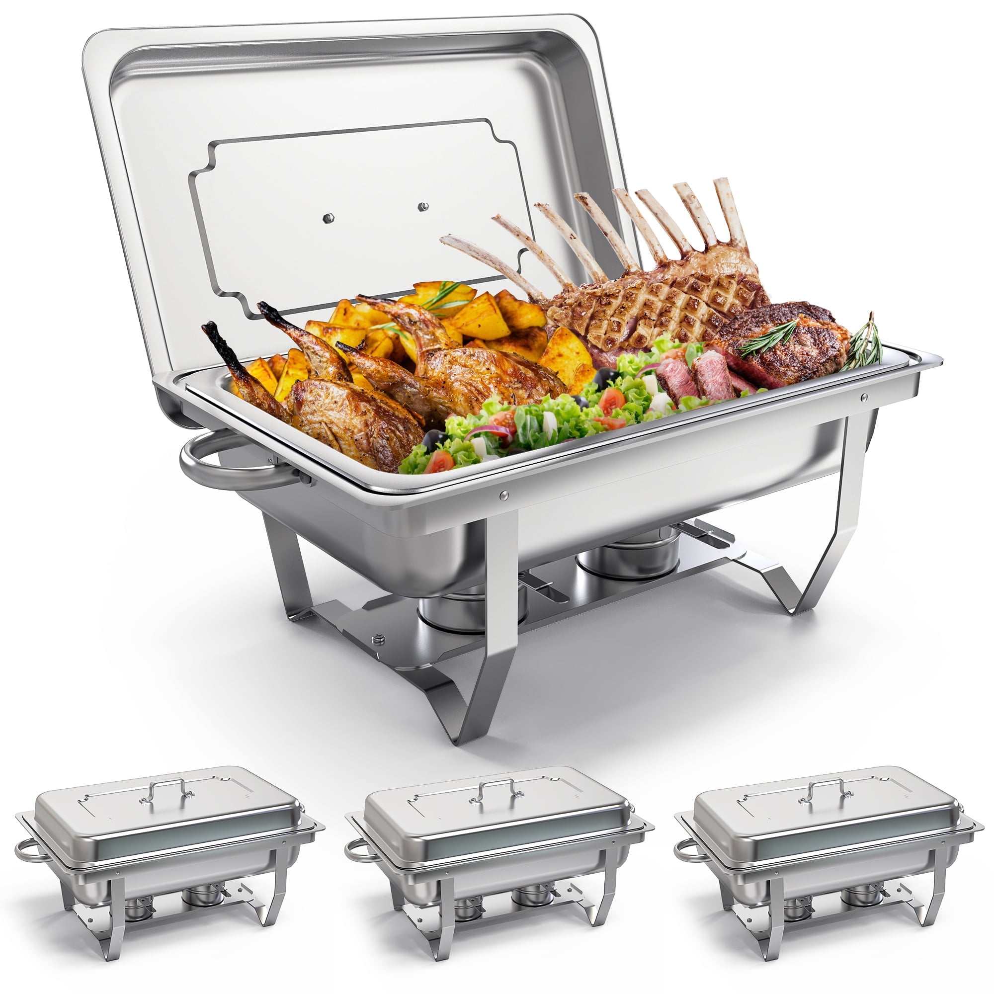 Dextrus 4Pack 9L/9.5Q Chafing Dish Sets Chafer Dish Stainless Steel ...