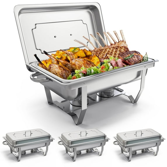 Dextrus 4Pack 9L/9.5Q Chafing Dish Sets Chafer Dish Stainless Steel ...
