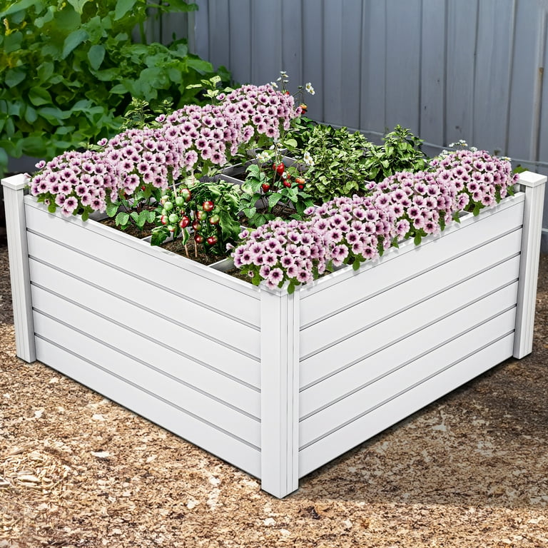 Resin Raised Planter Box Plastic Raised Garden Bed Outdoor Large