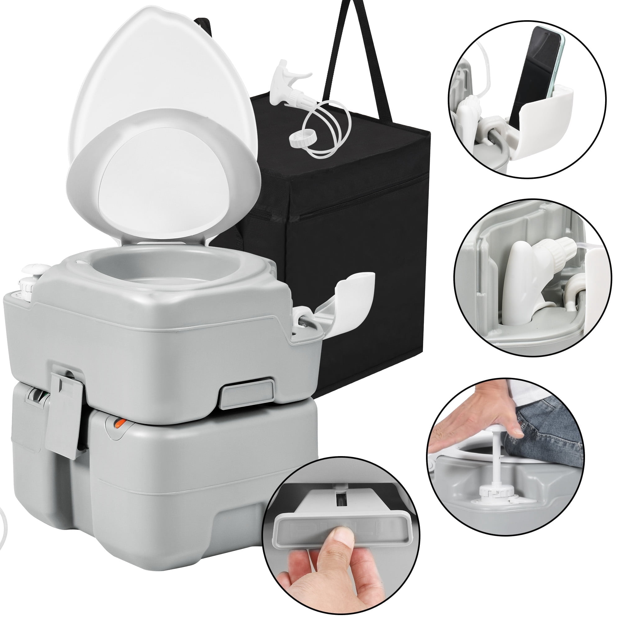 DEXTRUS 5.28 Gallon Portable Toilet for Camping, RV Travel, Travel RV ...