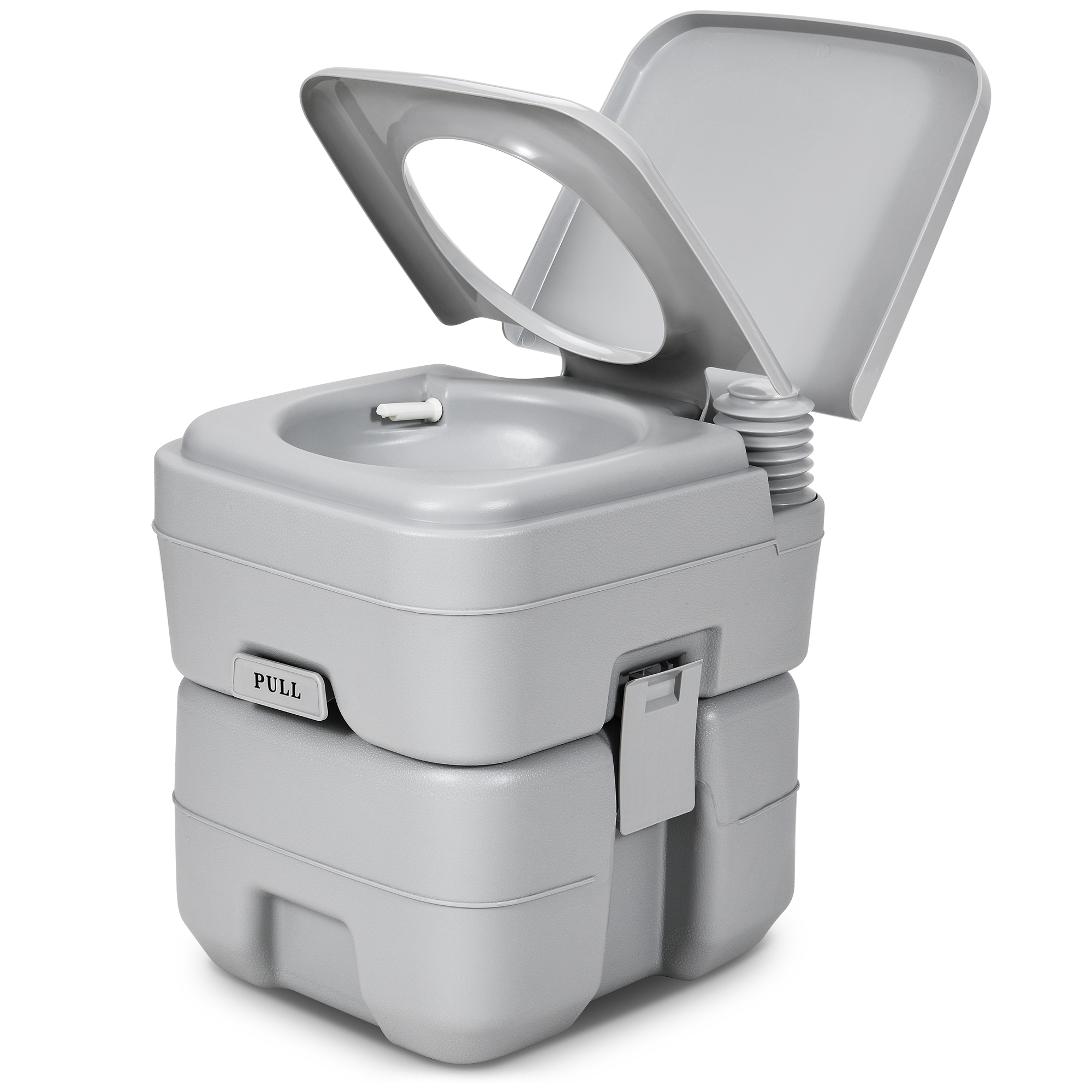 Jaxpety Portable Push-rod Toilet, 20L/5.28 Gallon Outdoor Commode with ...