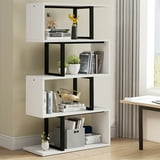 Dextrus 5-Tier Bookshelf, S-Shaped Z-Shelf Bookshelves , Geometric ...