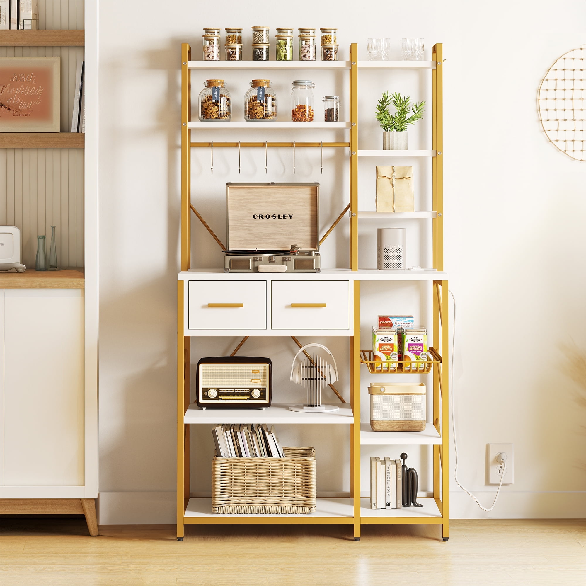 DEXTRUS 5 Tier Kitchen Bakers Rack, 35" H Freestanding Microwave Stand ...