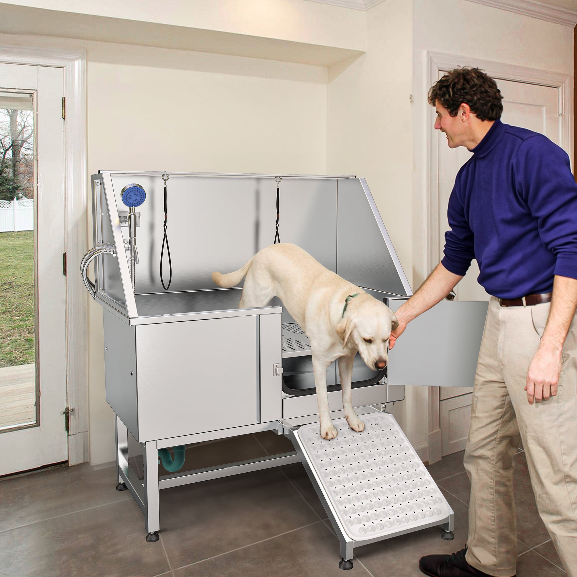 Dextrus 50" Dog Grooming Tub 304 Stainless Steel Professional Dog ...