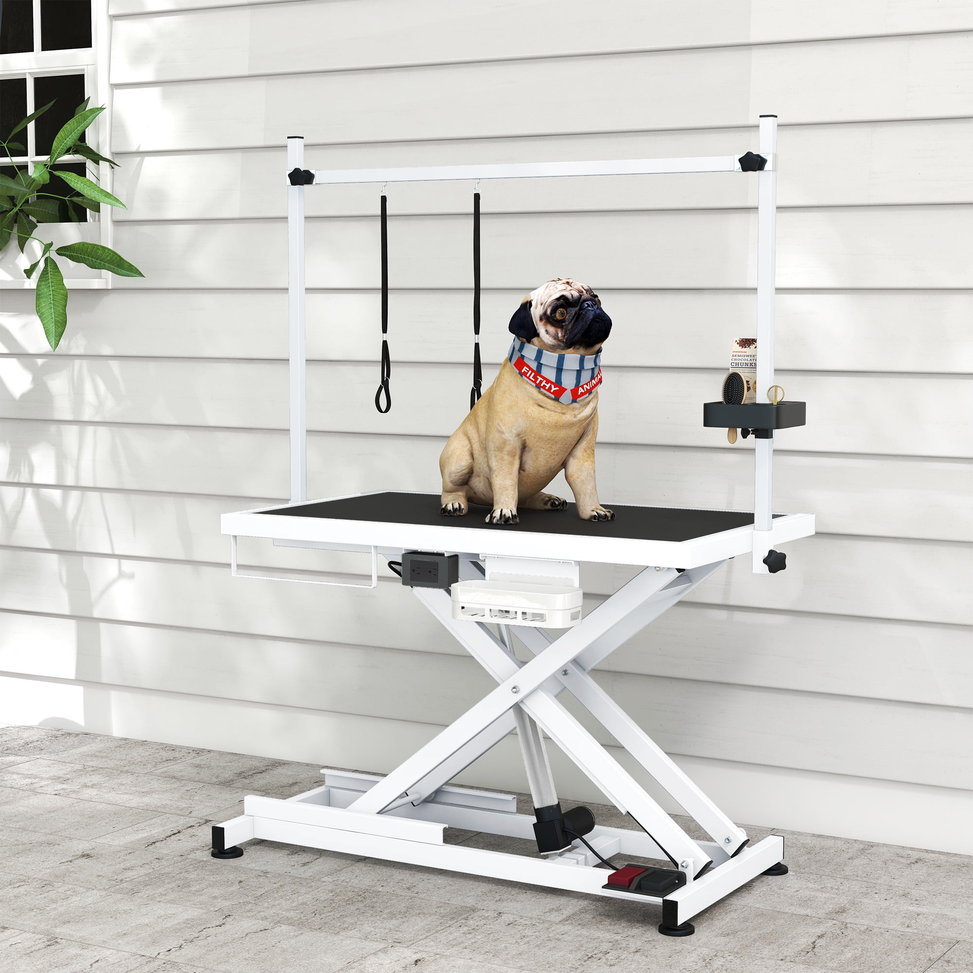 Dextrus 50'' White Electric Canine Styling Table, Robust Animal ...