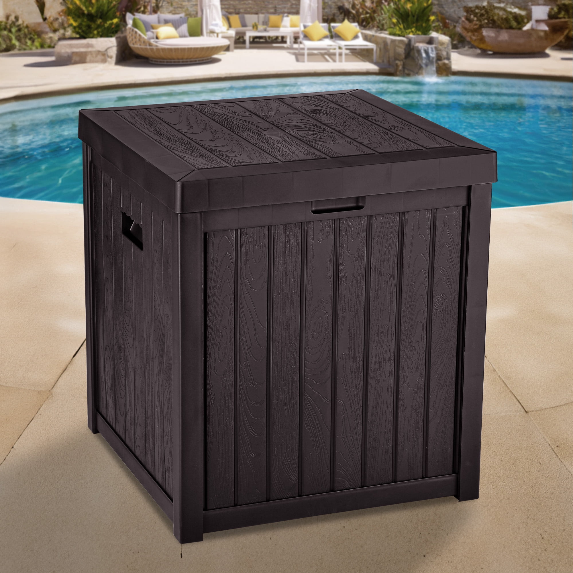 Dextrus Classic Outdoor Weatherproof 51 Gallon Resin Deck Box, Brown ...