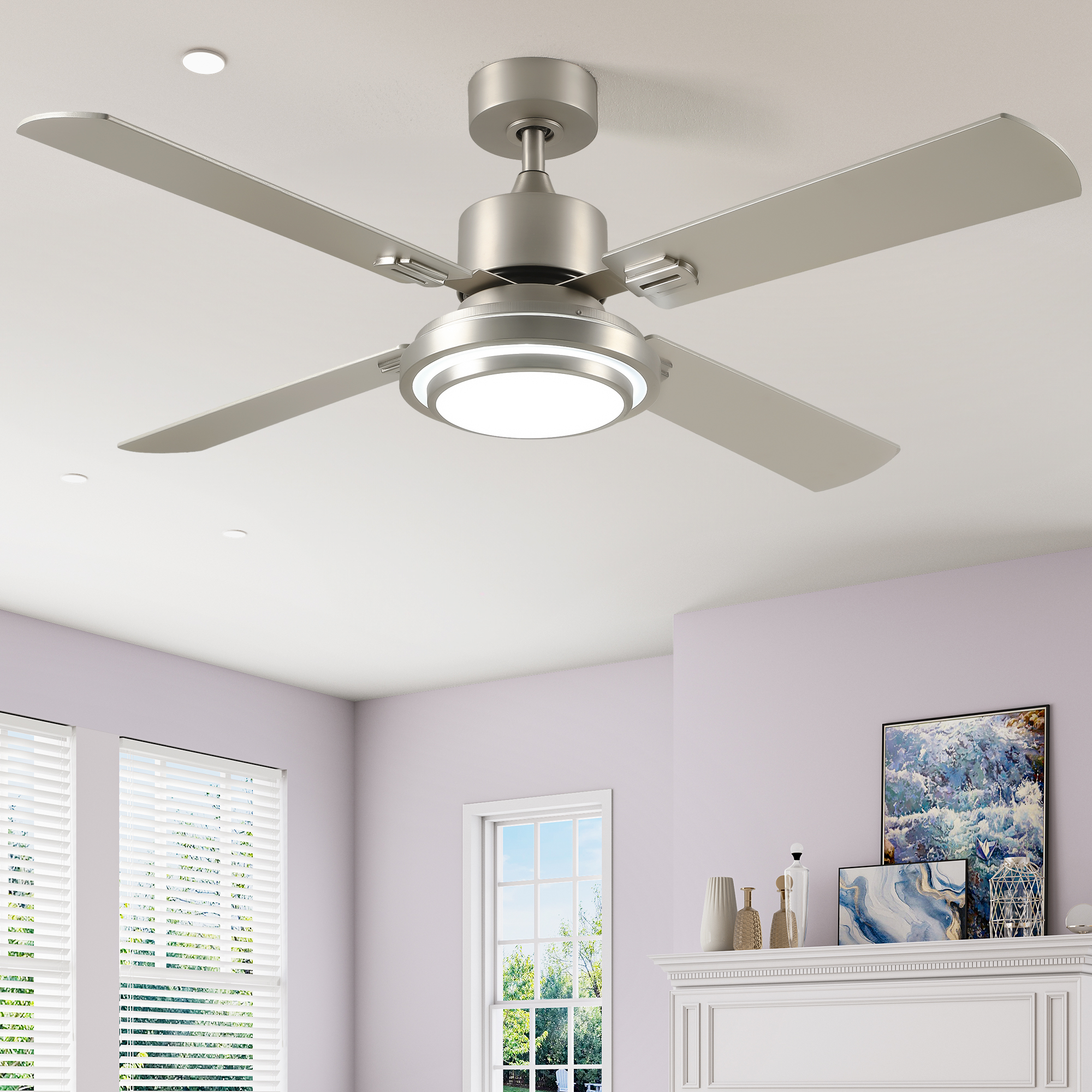 Dextrus 52'' Ceiling Fan with Light and Remote Control, 6 Speeds, 5 ...