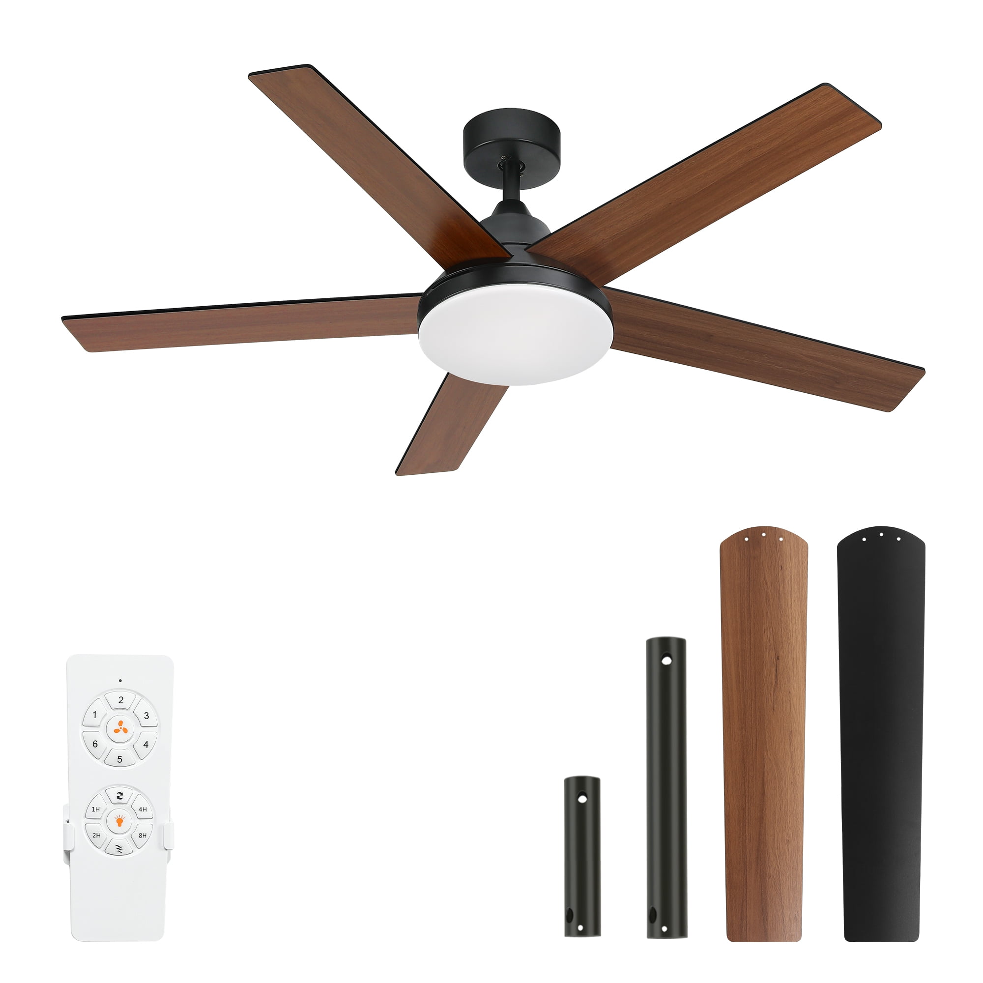 Dextrus 52" Ceiling Fan with Light and Remote Control, Modern Ceiling ...