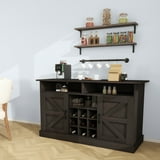 Dextrus 52" Farmhouse Buffet Cabinet with Power Outlet,Floating Shelves ...