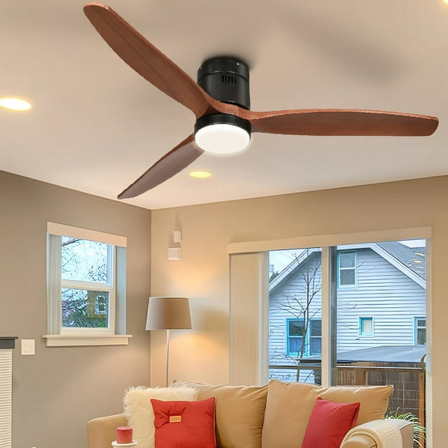 Dextrus 52 Inch Flush Mount Ceiling Fan with Remote Control - Walmart.com