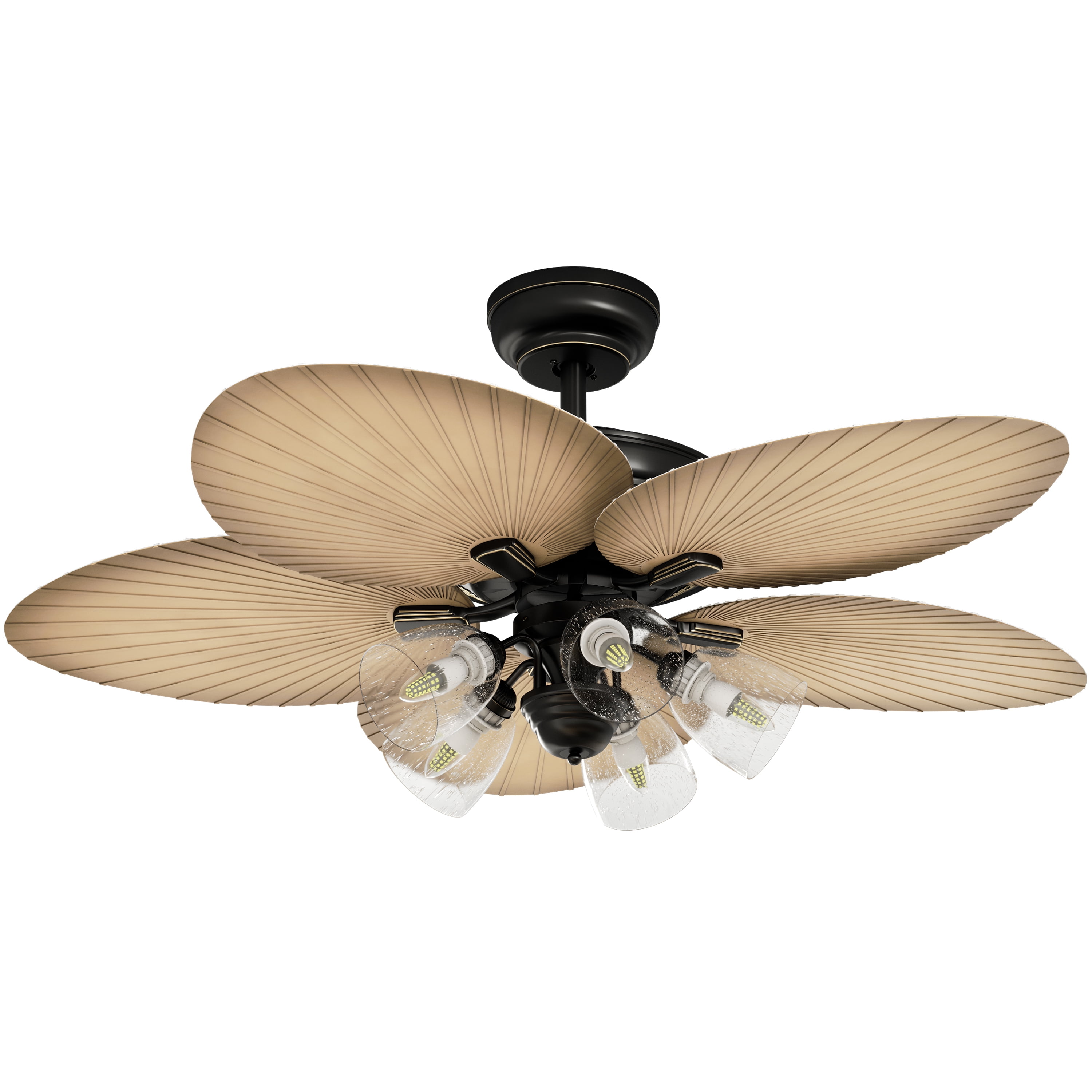 Dextrus 52 Inch Tropical Ceiling Fans with Light and Remote, Fan Light ...