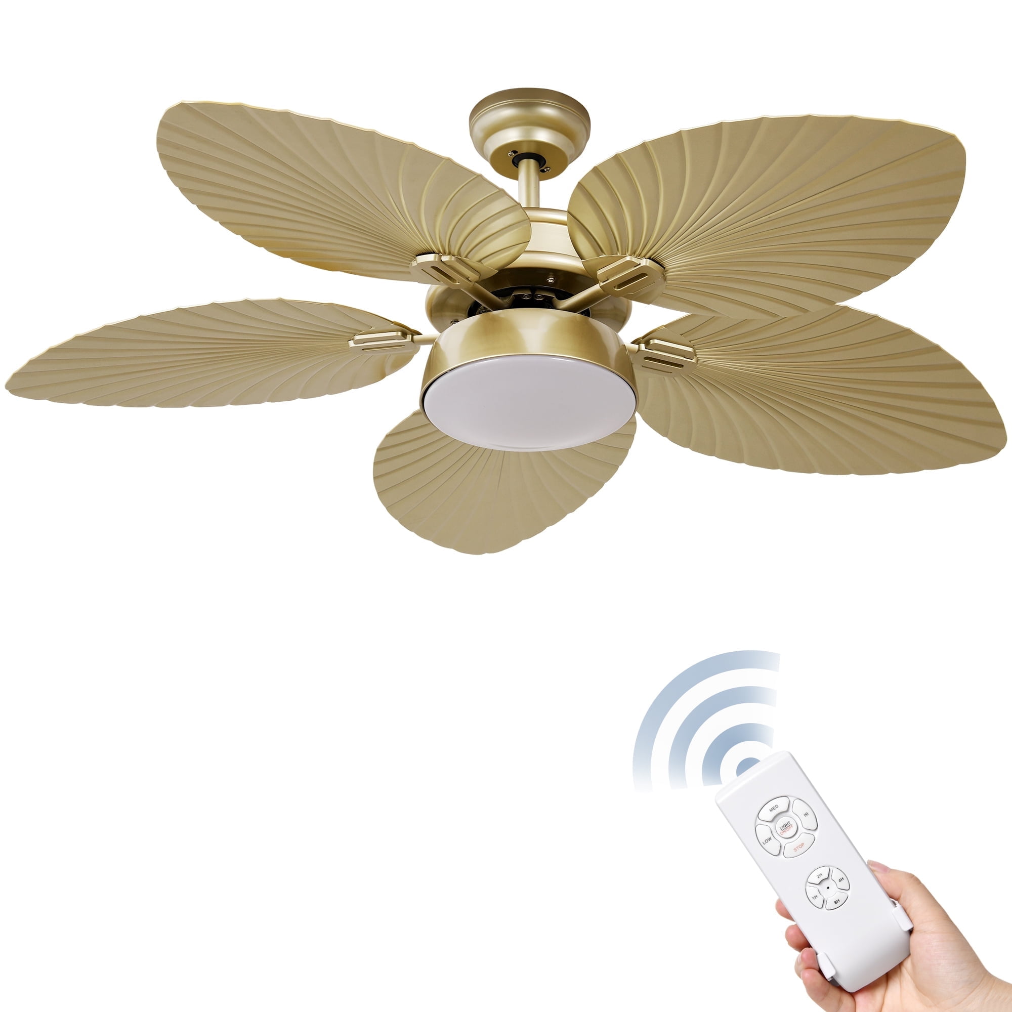 Dextrus 52-inch Tropical Ceiling Fans with Light and Remote, 3 Speed 5 ...