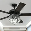Dextrus 52'' Indoor Chandelier Ceiling Fan with Crystal Light, Remote ...