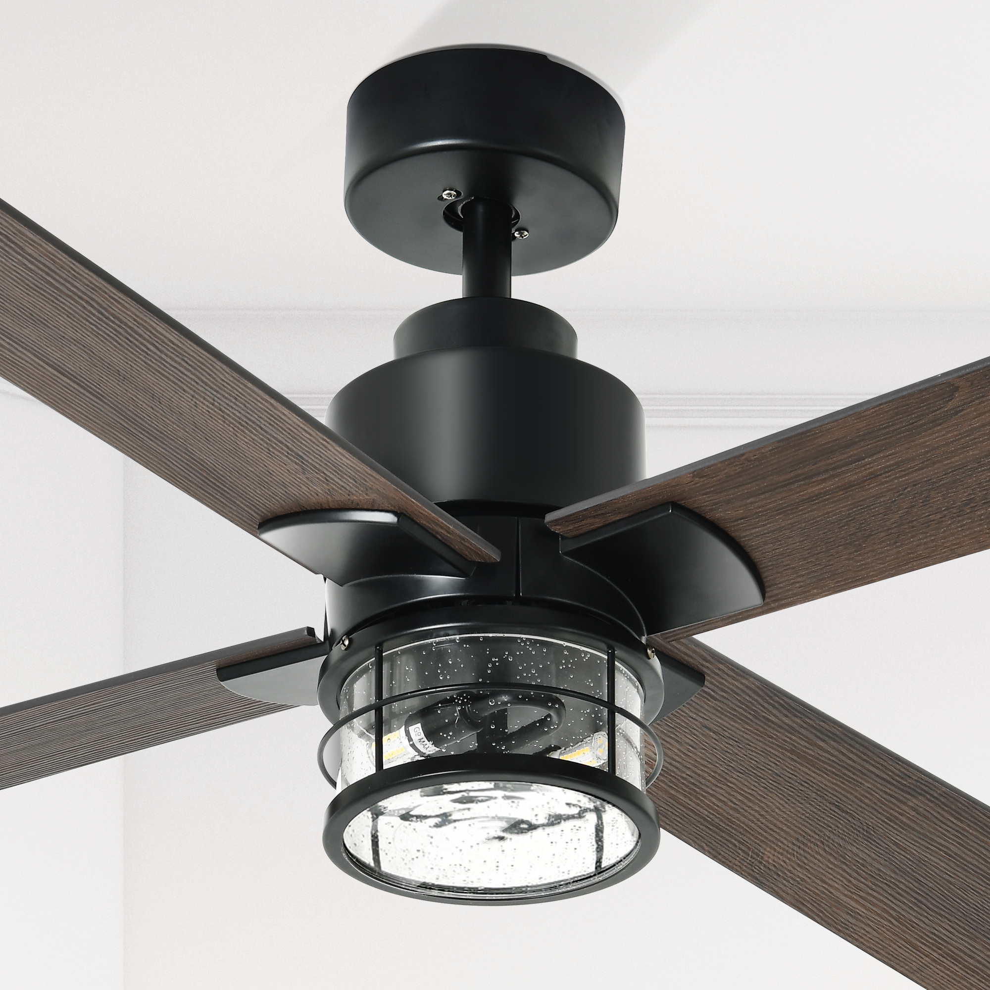 Dextrus 52in Farmhouse Ceiling Fans with Light and Wall Switch Remote ...